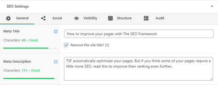 How to improve your pages with The SEO Framework